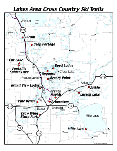 Cross Country Ski Trail Maps for the Brainerd Lakes Area - Winter ...